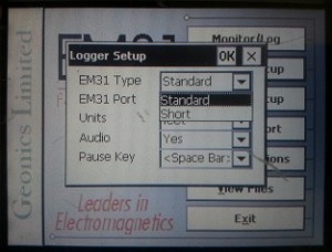EM31-MK2 Logger Setup EM31 Type - Geonics Training EM-61 EM-31 EM-34 EM-38