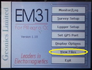 EM31-MK2 View Files Menu - Geonics Training EM-61 EM-31 EM-34 EM-38