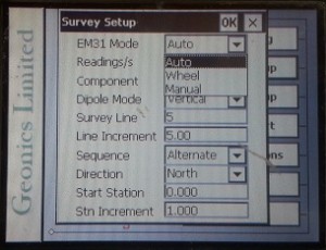EM31-MK2 Survey Setup Menu - Geonics Training EM-61 EM-31 EM-34 EM-38