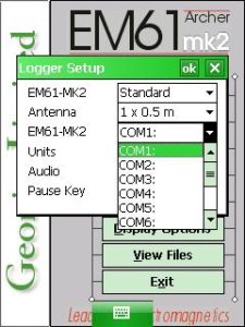EM61 Logger Setup Com Port - Geonics Training EM-61 EM-31 EM-34 EM-38