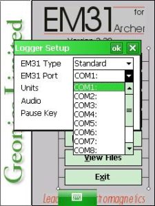 EM31 Logger Setup Port - Geonics Training EM-61 EM-31 EM-34 EM-38